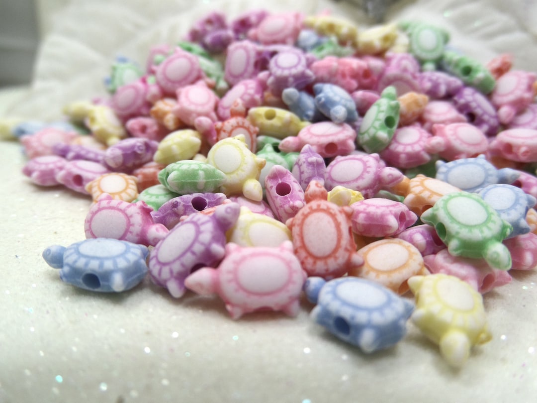 Pastel Turtles Acrylic Craft Beads 10x6mm - Etsy