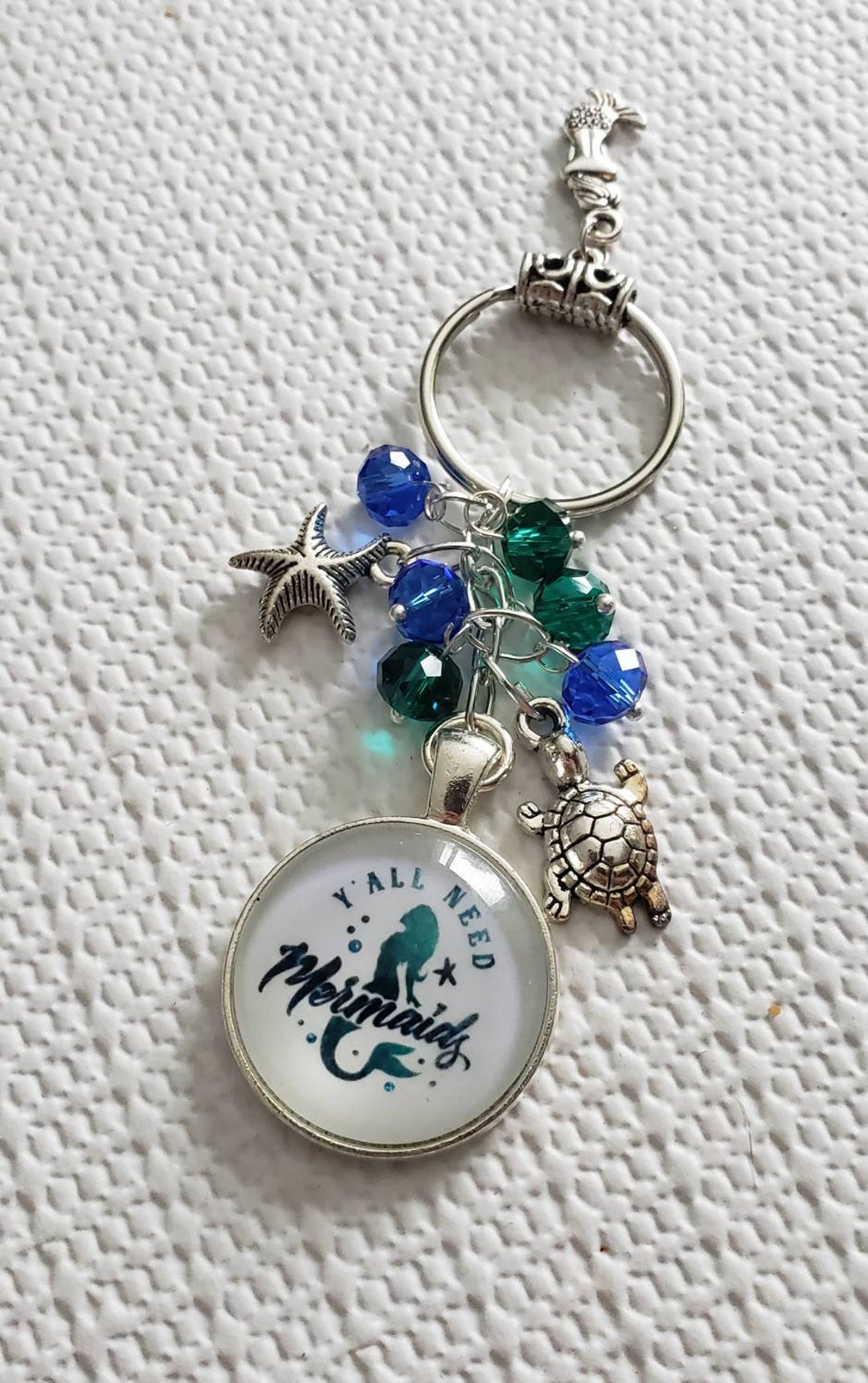 Keychain, Mermaid Keychain, Under the Sea Theme Keychain, Stocking ...