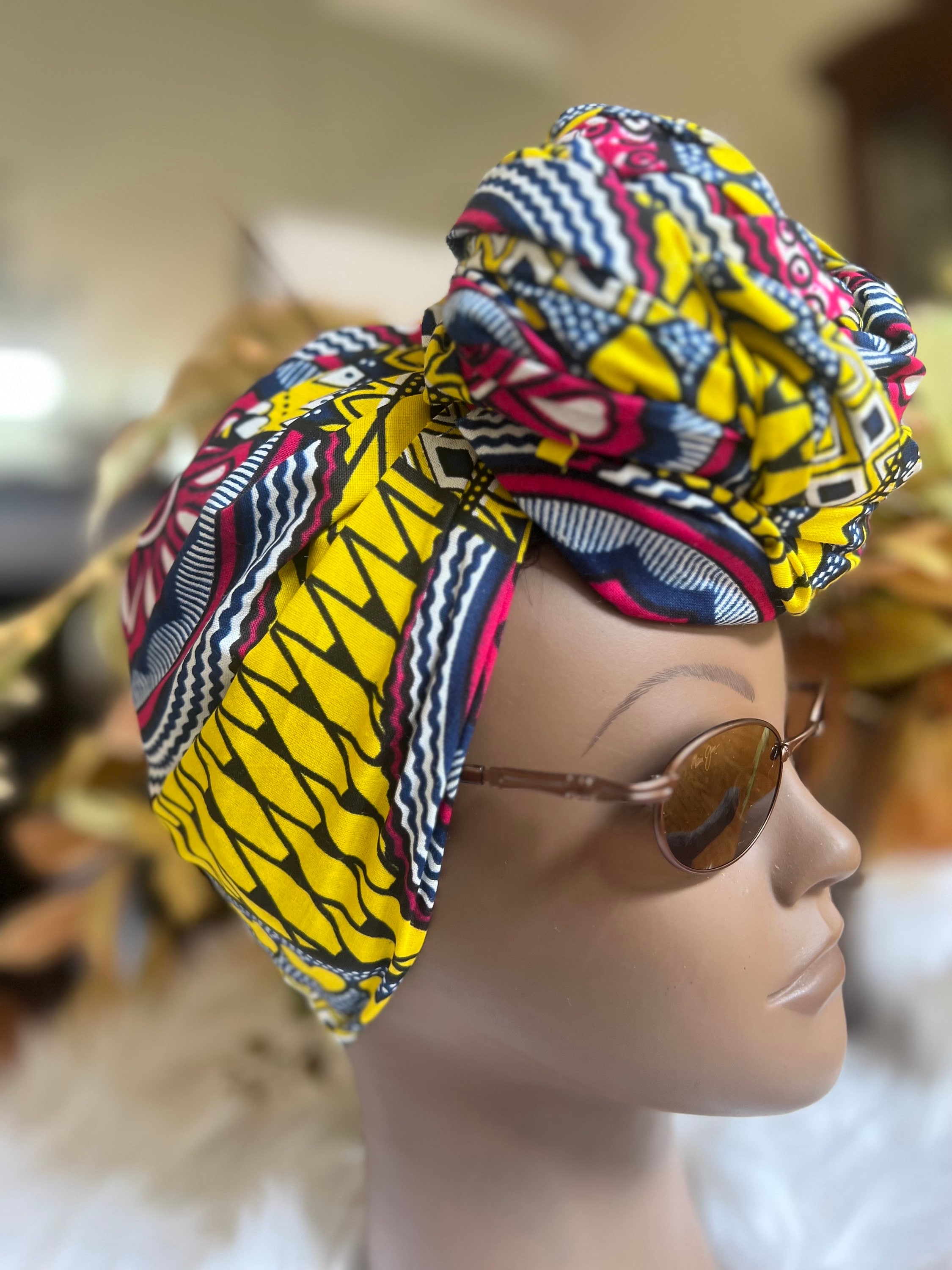 Multi-colored Head-wrap, Hair Accessories, Chemo Gift, Headscarf, 100% ...