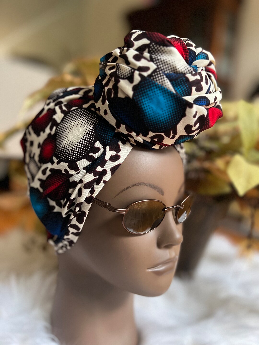 Ship Quickly Multi-colored Head-wrap, 100% Cotton Fabric, Made in USA ...