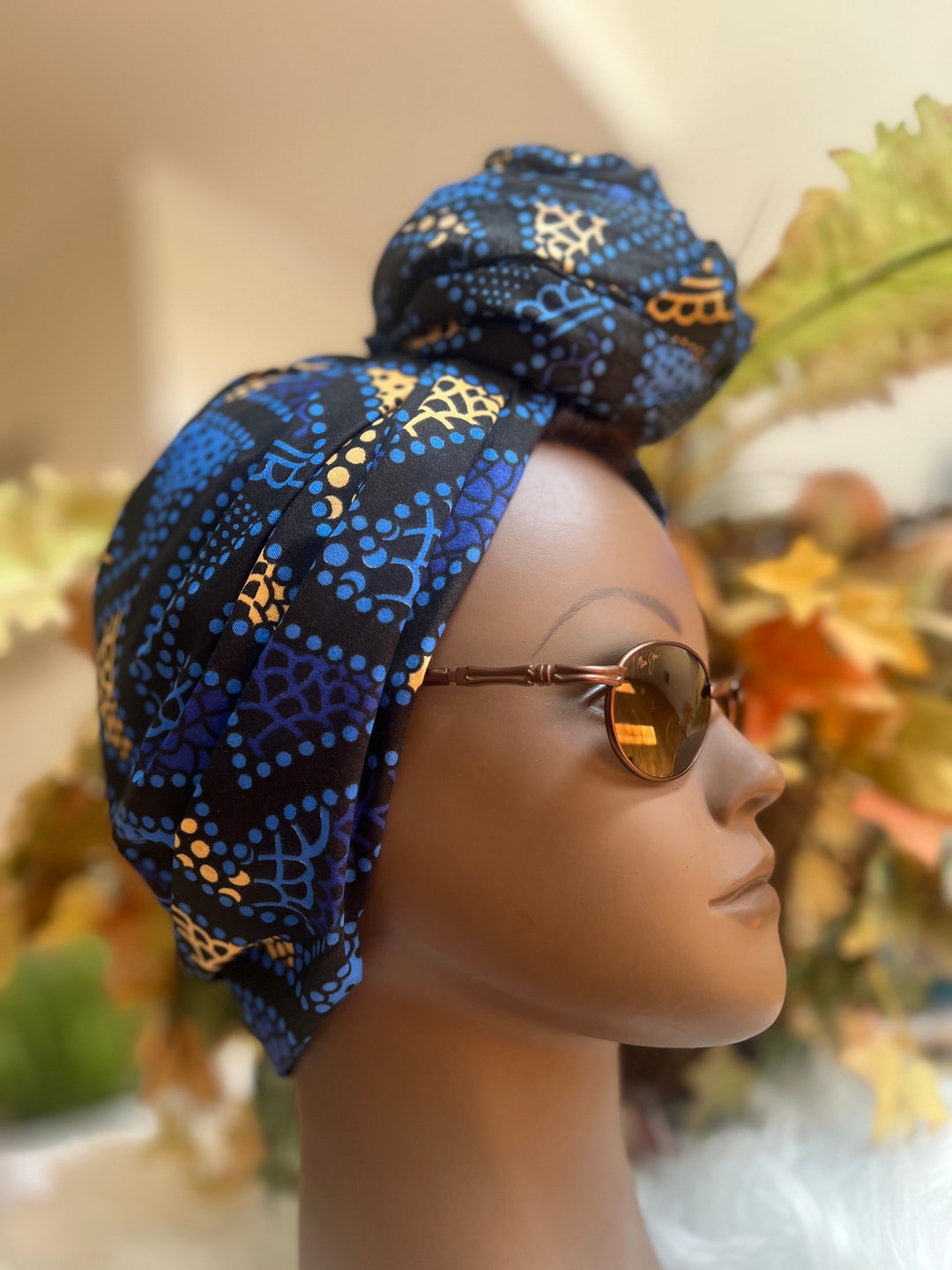 Ship Quickly, Royal Blue Head-wrap, Hair Accessories, Headscarf, 100% ...