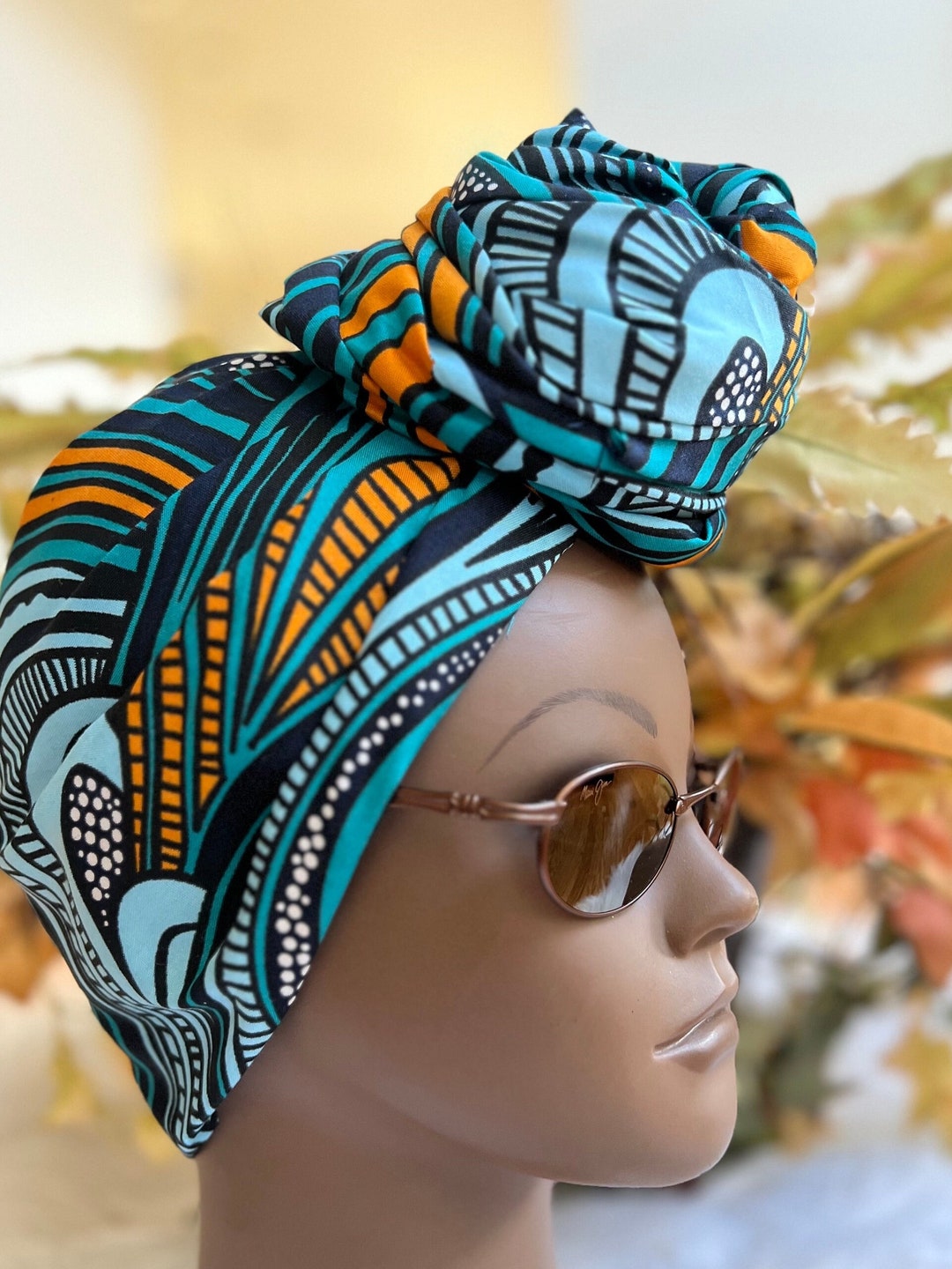 Multi-colored Head-wrap, Hair Accessories, Chemo Gift, Headscarf, 100% ...