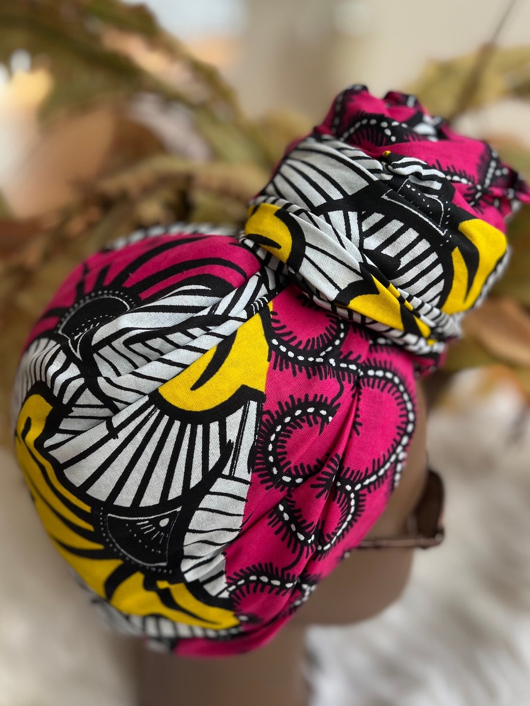 Multi-colored Head-wrap, Hair Accessories, Chemo Gift, Headscarf, Pink ...