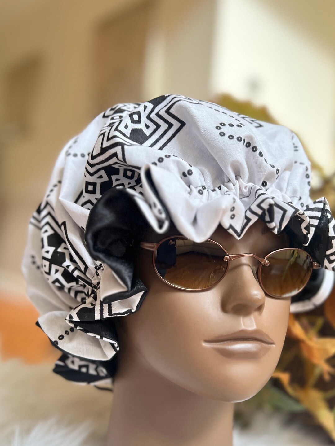 Adjustable Satin Lined Bonnet Made With Ankara Fabric reversible Satin ...