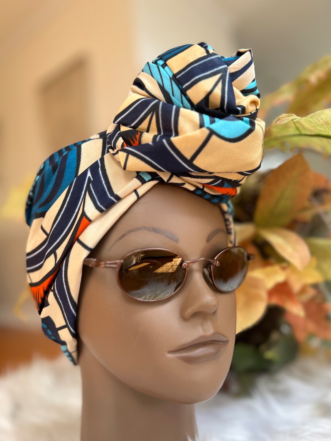 Multi-colored Head-wrap, Hair Accessories, Chemo Gift, Headscarf, 100% ...