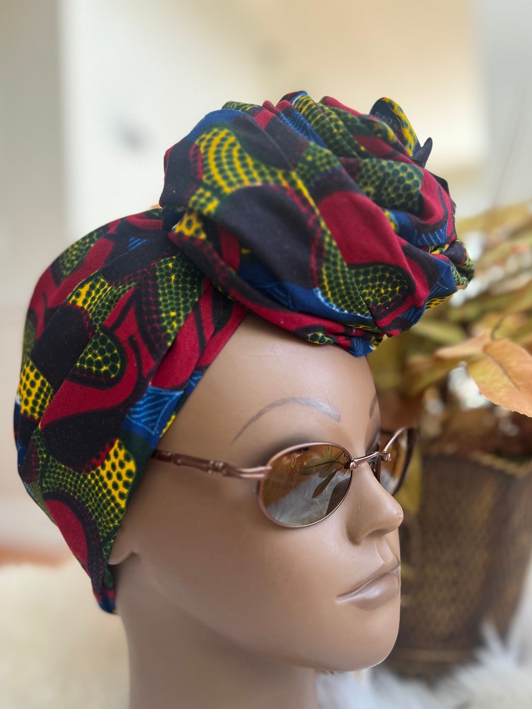 Multi-colored Head-wrap, Hair Accessories, Chemo Gift, Headscarf, 100% ...