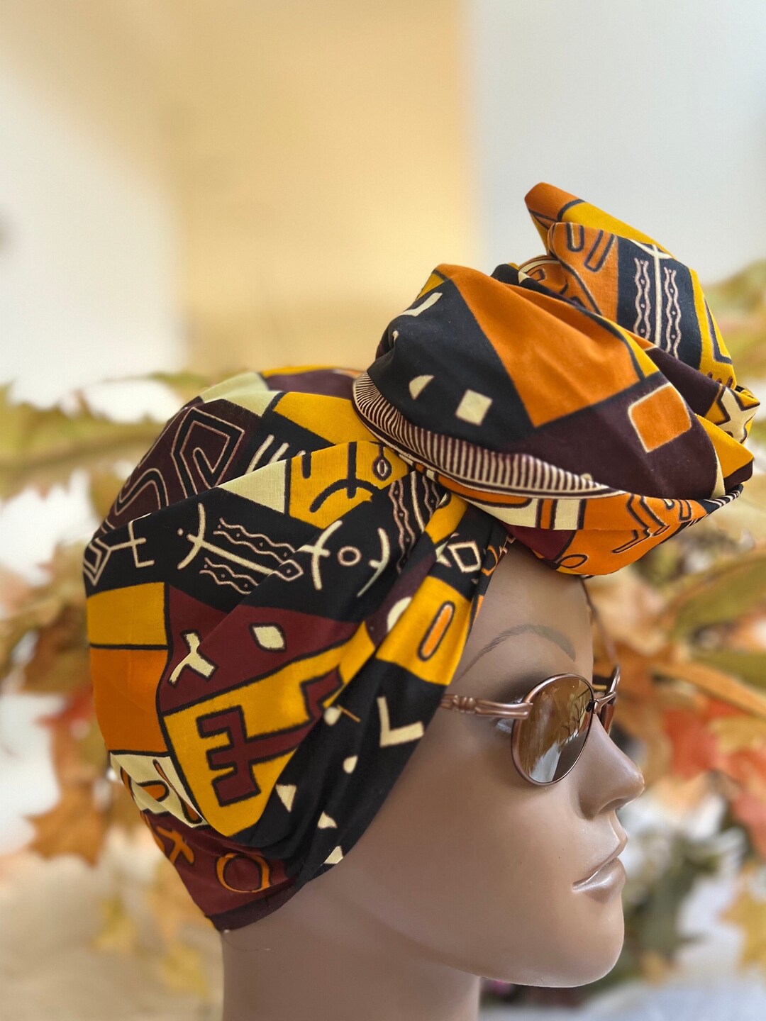 Multi-colored Head-wrap, Hair Accessories, Chemo Gift, Headscarf, 100% ...