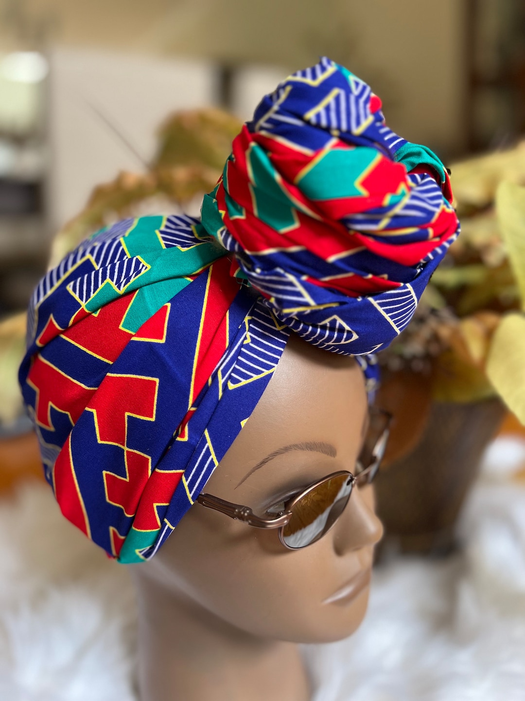 Multi-colored Head-wrap, Hair Accessories, Chemo Gift, Headscarf, 100% ...