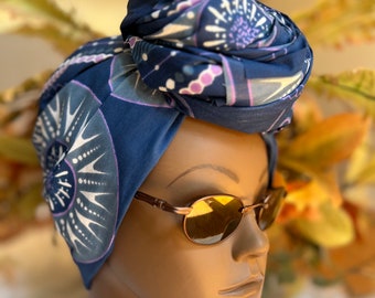 Multi-colored Head-wrap, Hair Accessories, Chemo Gift, Headscarf, 100% ...