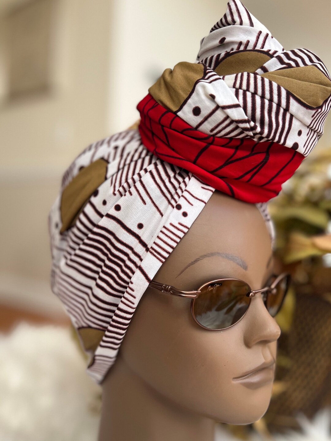 Multi-colored Head-wrap, Hair Accessories, Chemo Gift, Headscarf, 100% ...