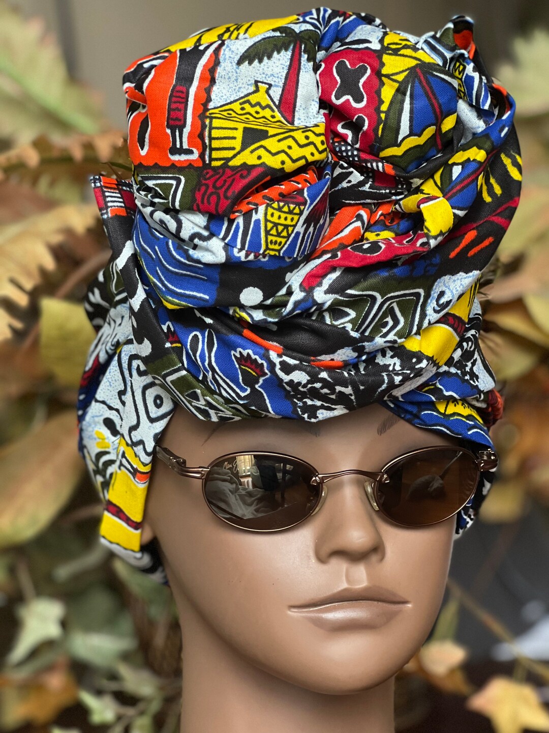 Multi-colored Head-wrap, Hair Accessories, Headscarf, 100% Cotton ...