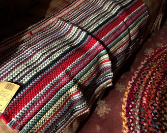 Vintage Rag Rug Farmhouse Striped Accent Rug - Etsy