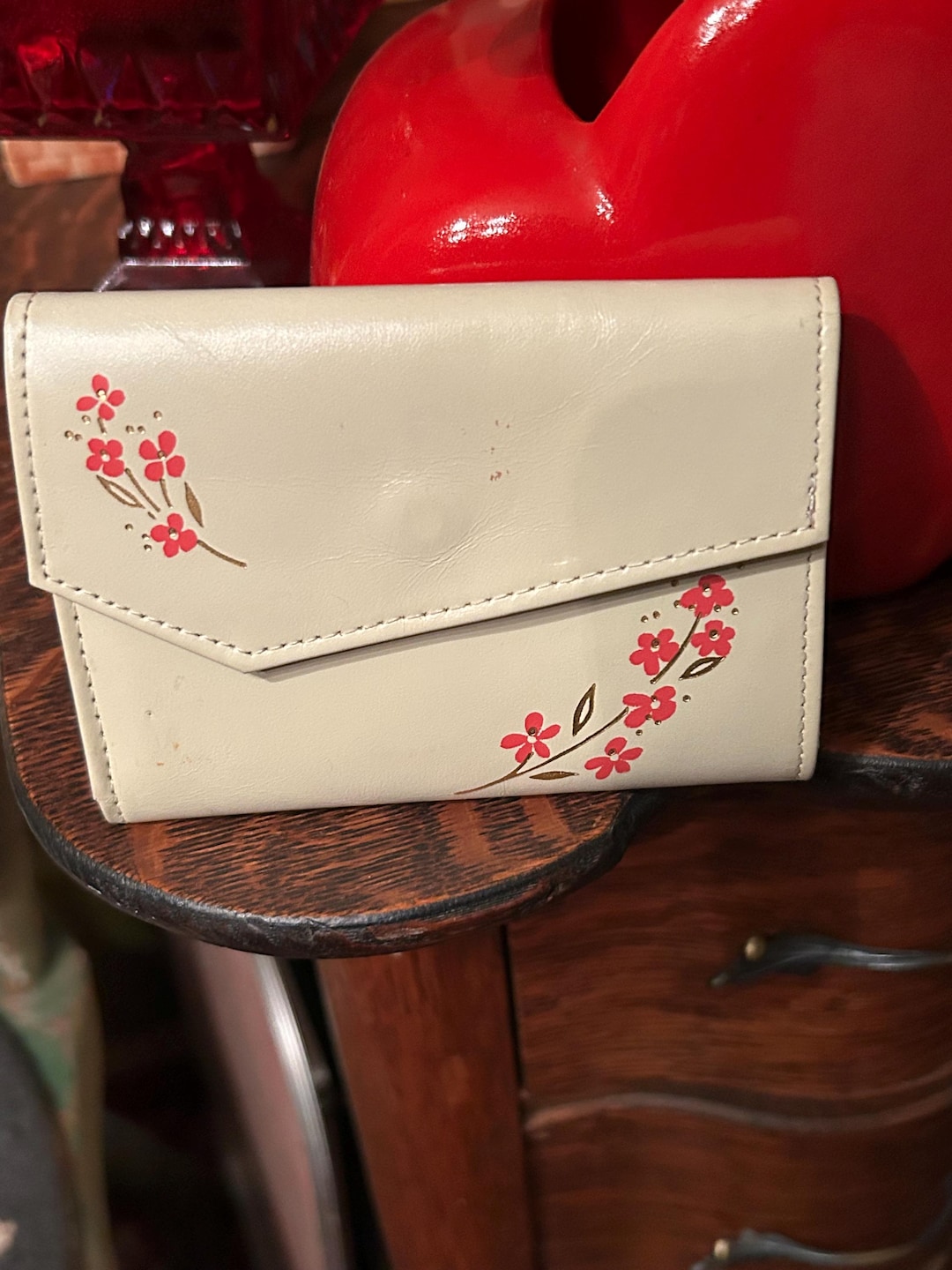 Vintage Amity Leather Floral Wallet - Etsy