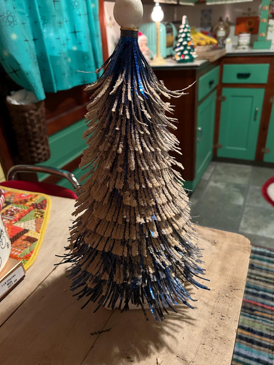 Vintage Blue Snow Capped Eyelash Tree Rare - Etsy