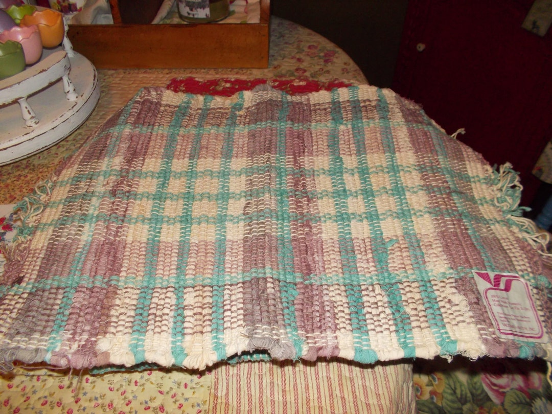Vintage Rag Rug Placemats Set of 4 Farmhouse - Etsy