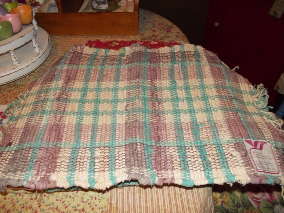 Vintage rag rug placemats set of 4 farmhouse | Etsy