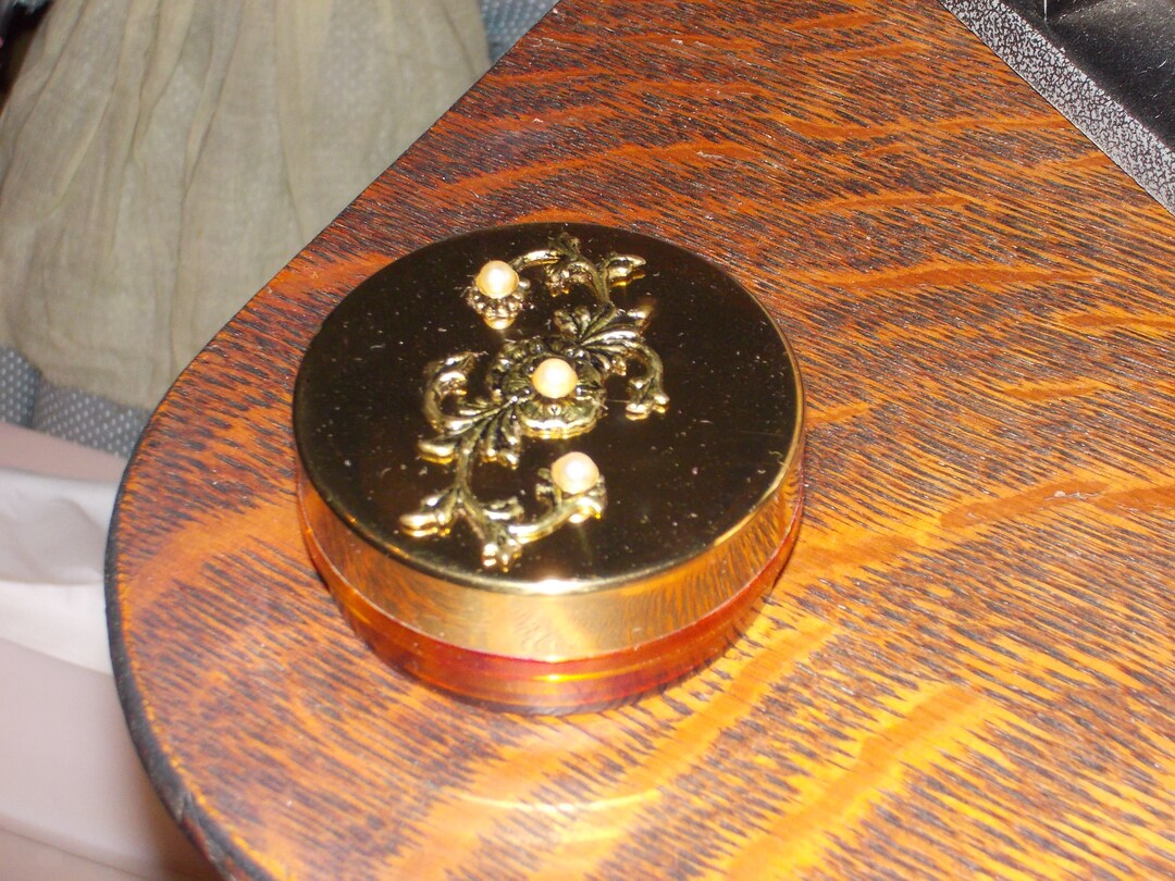 Vintage Tortoise Gold Pearl Pill Box Collapsible Cup Compact - Etsy