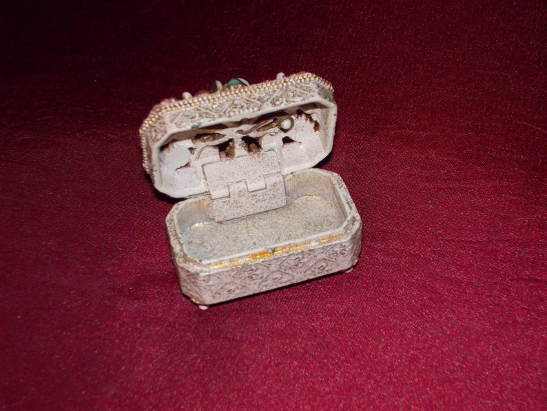 Vintage Rhinestone Florenza Trinket Box - Etsy