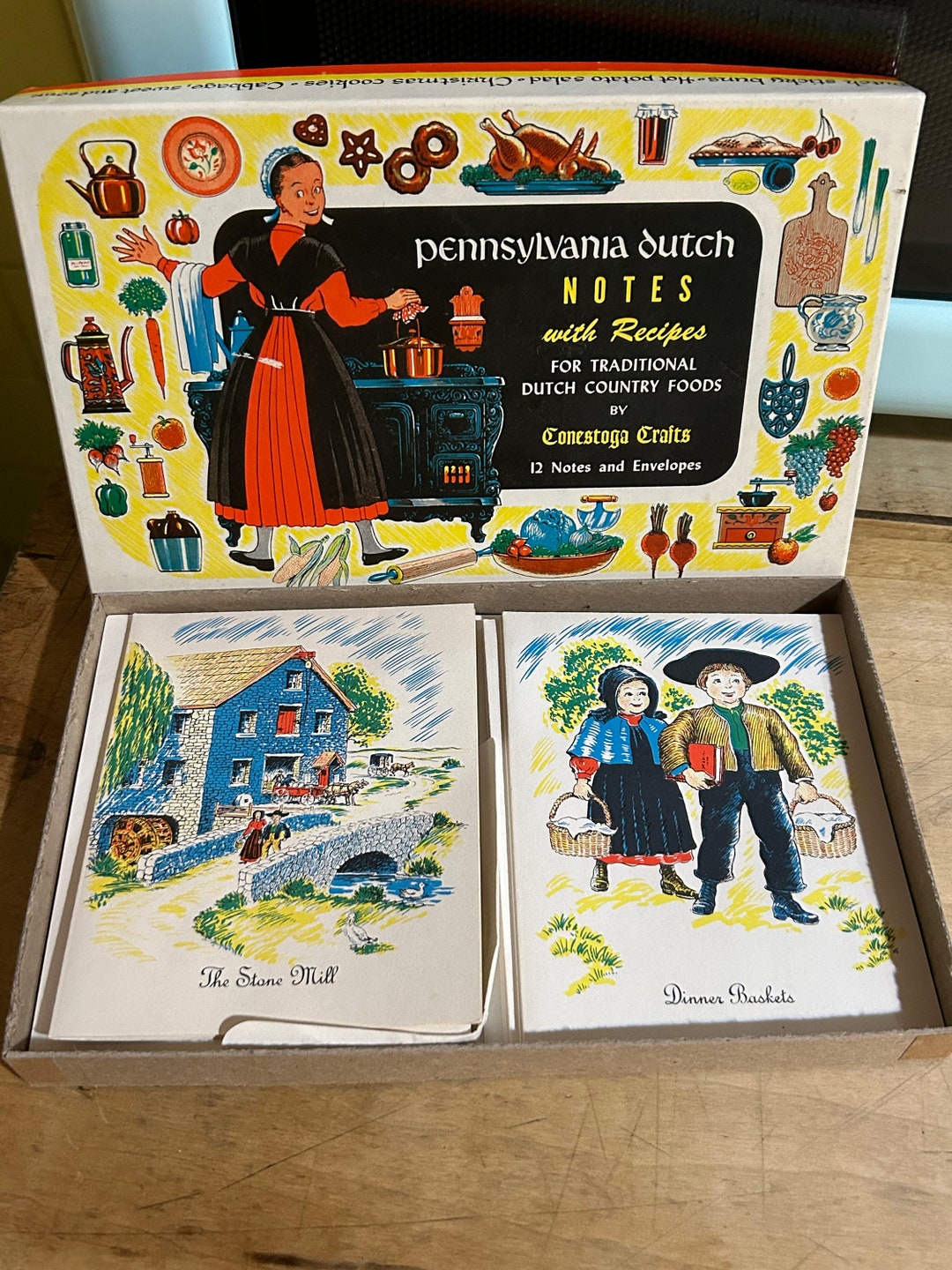 Vintage Pennsylvania Dutch Note Cards With Recipes Set of 6 - Etsy