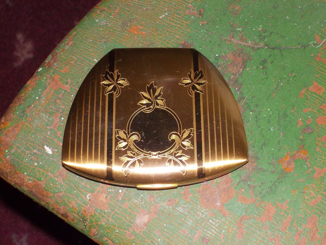 Vintage Elgin American Gold Compact - Etsy