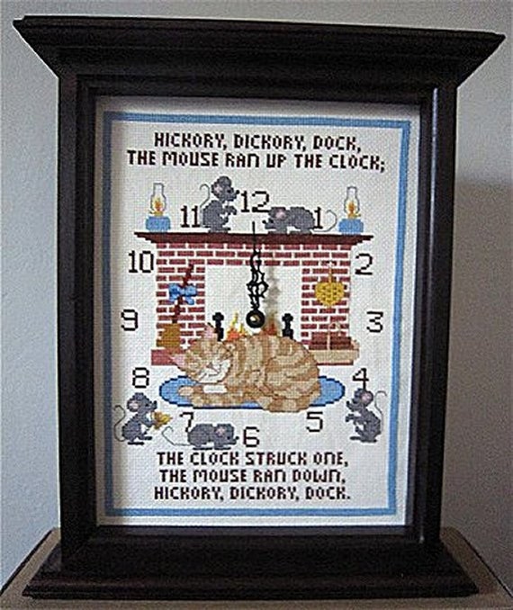 Hickory Dickory Dock Nursery Rhyme Cross Stitch Clock | Etsy