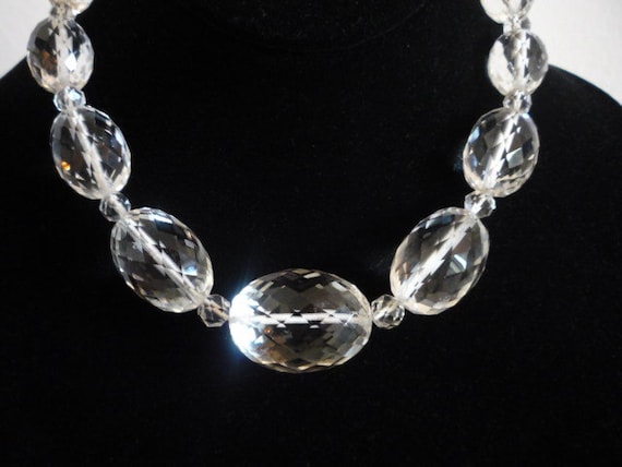 Vintage Faceted Cut Clear Crystal Graduated Bead Rhin… - Gem