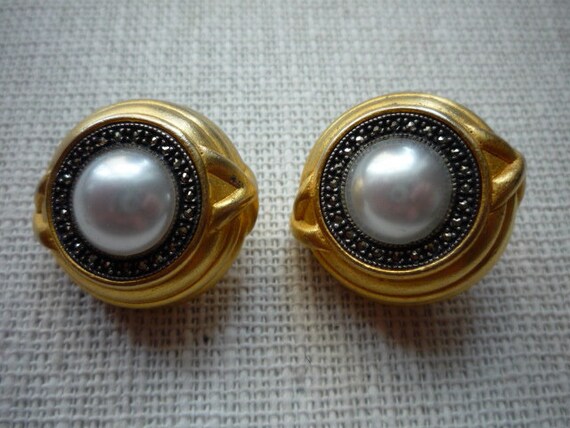 Vintage Judith Jack Mabe White Pearl Marcasite Sterl… - Gem