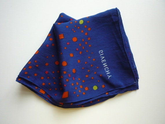 Rare Vintage Hubert Givenchy Paris Royal Blue Orange … - Gem
