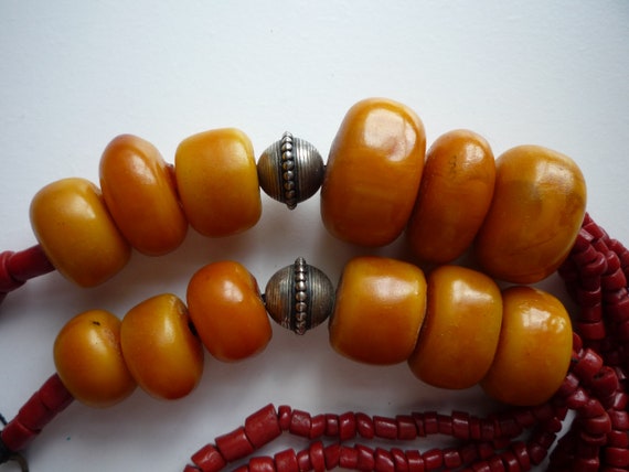 Vintage African Ethnic Tribal Chunky Simulated Resin… - Gem