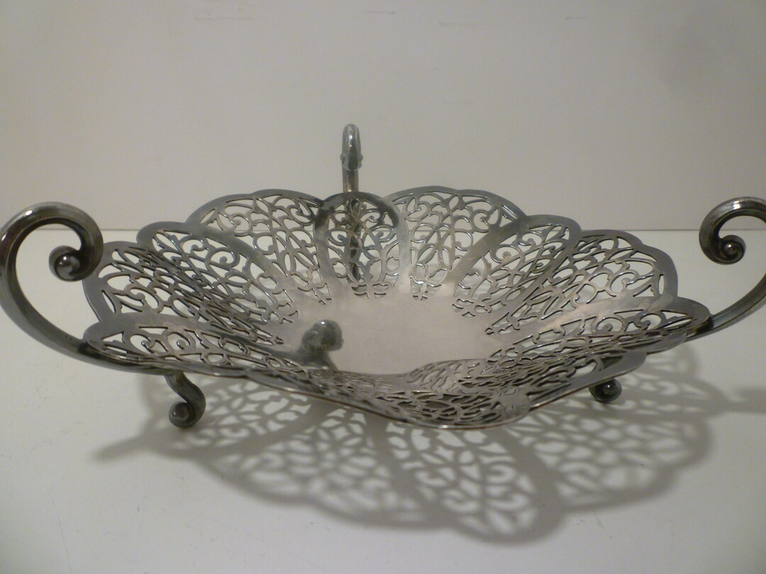 SILVER CANDY DISH. Vintage International Silver Footed Candy Dish ...