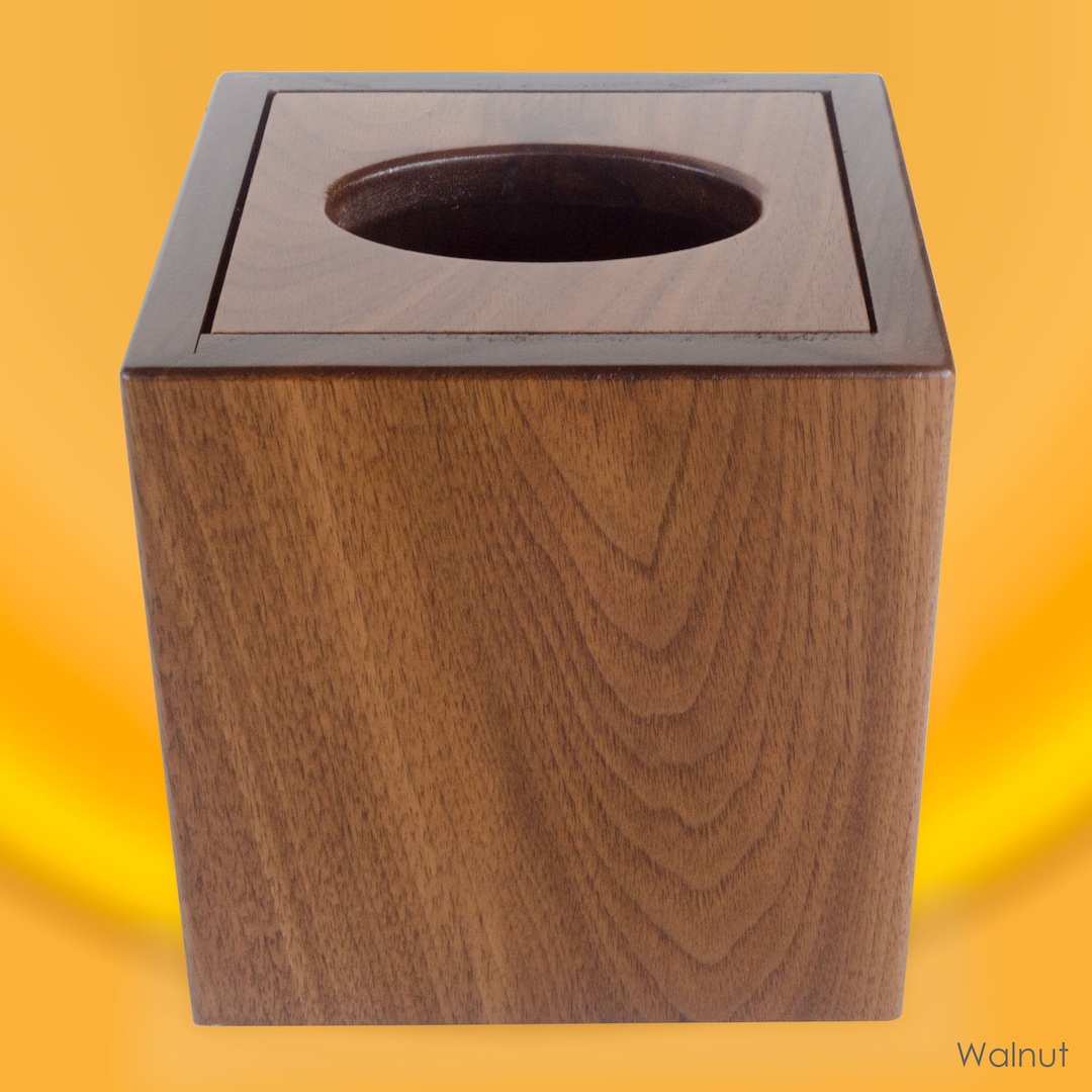 Solid Wood Tissue Box Cover: Modern Oak, Walnut, Beech, Cherry - Etsy