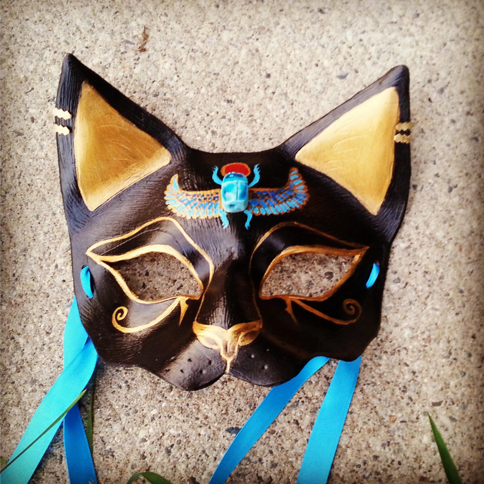 Custom Bastet Egyptian Cat Masquerade Mask Ready for Costume or Display ...
