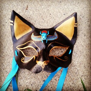 Custom Bastet Egyptian Cat Masquerade Mask Ready for Costume or Display ...