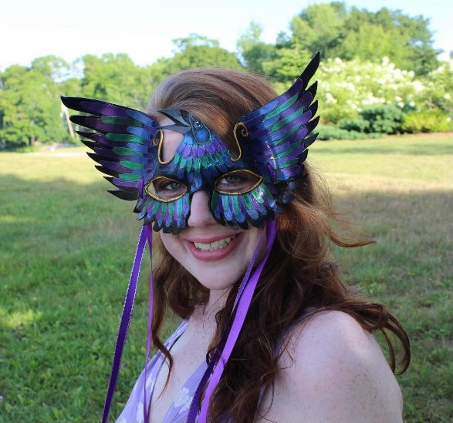 Raven Crow Custom Leather Masquerade Mask Rigid Ready to Wear | Etsy