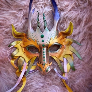 Custom Leather Frost Dragon Masquerade Mask - Custom Painted Mask ...