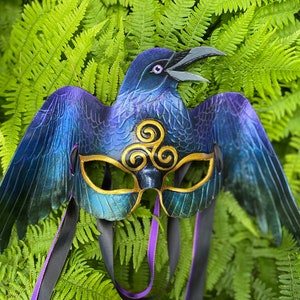 Raven Crow Custom Leather Masquerade Mask Rigid Ready to Wear or ...