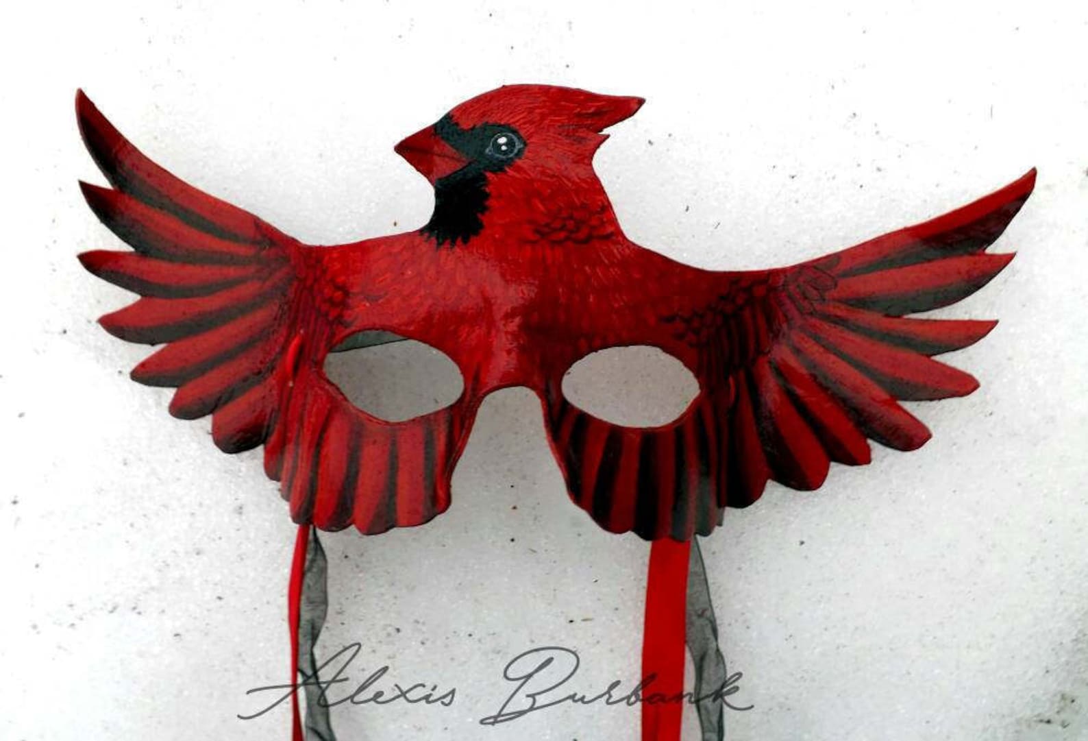 Cardinal Masquerade Leather Mask Custom Painted Mask Rigid - Etsy