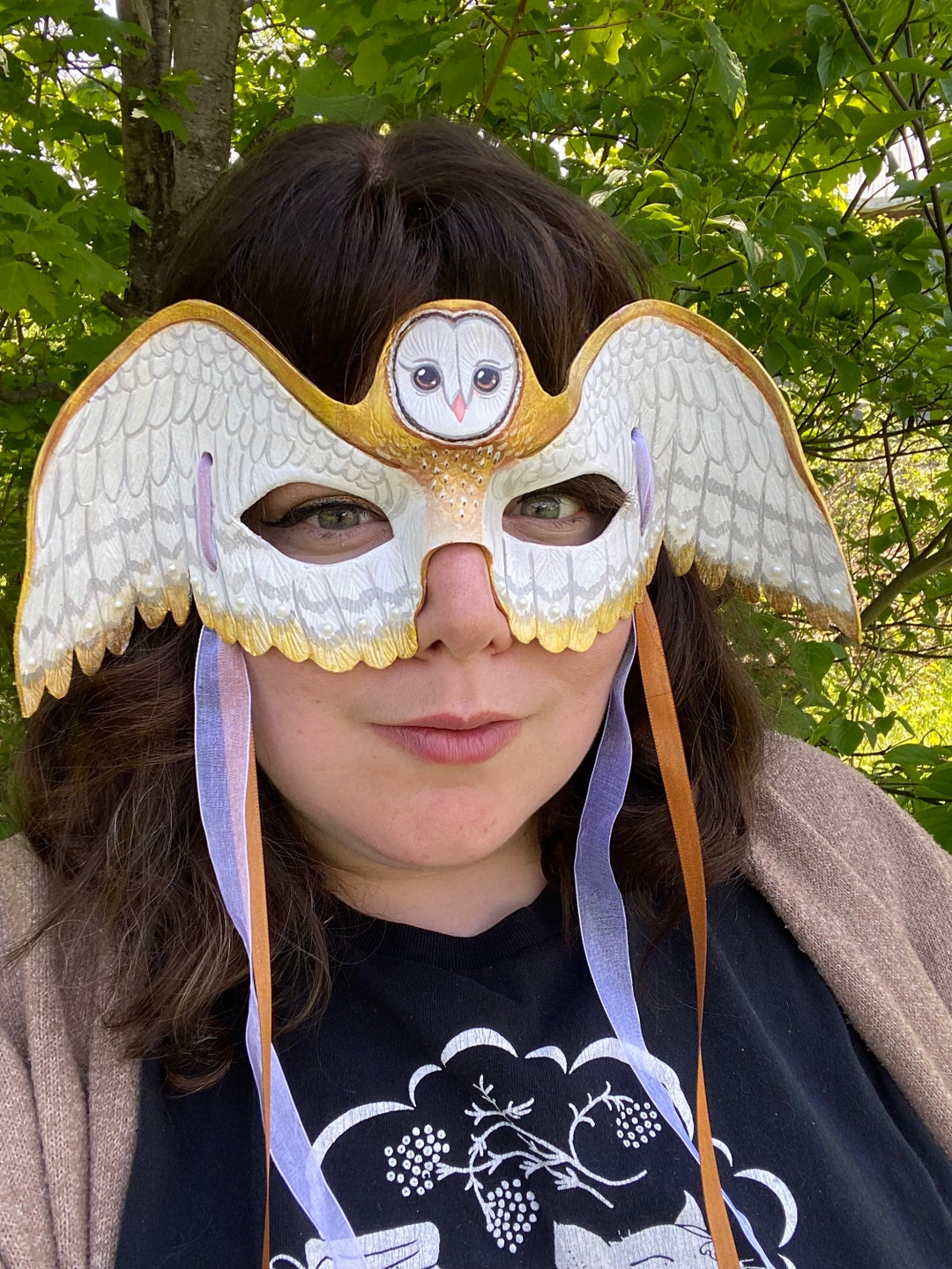 Custom Owl Leather Masquerade Mask - Custom Painted Mask, Rigid Leather ...