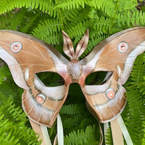 Custom Moth or Butterfly Leather Masquerade Mask Custom Painted Mask ...