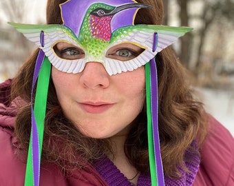 Green Hummingbird Masquerade Mask - Etsy