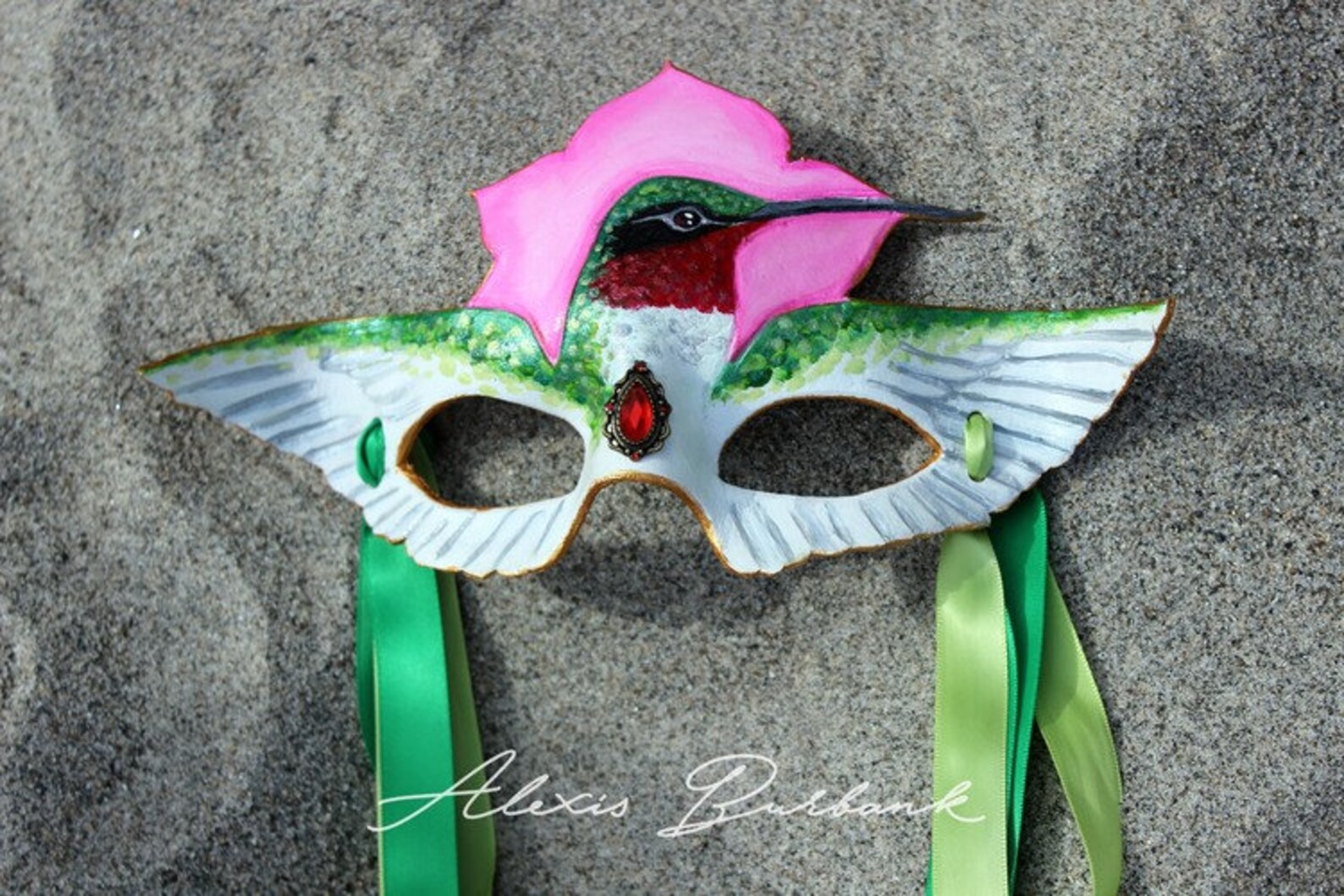 Custom Hummingbird Leather Masquerade Mask Custom Painted - Etsy
