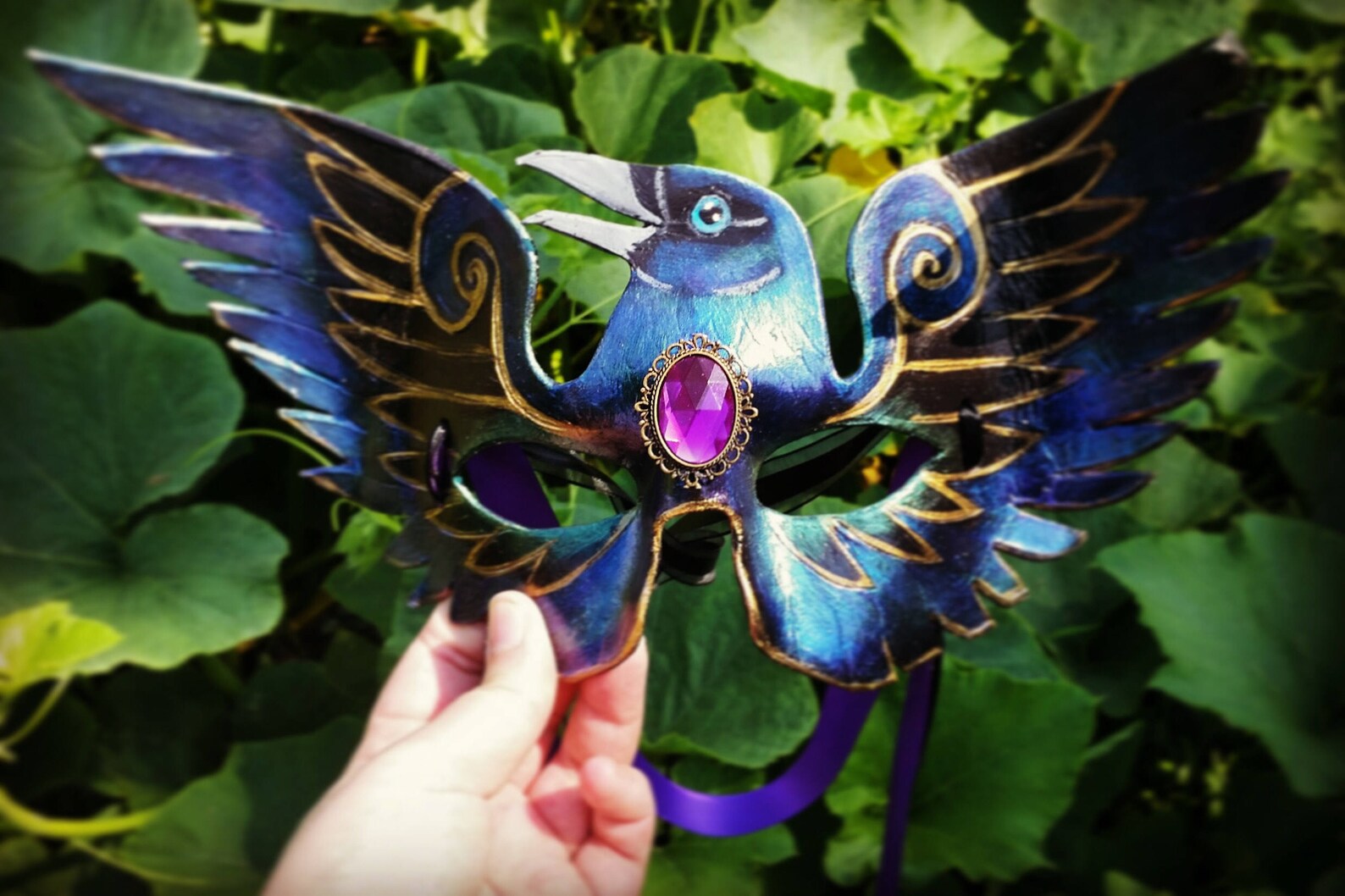 Raven Crow Custom Leather Masquerade Mask Rigid Ready to Wear | Etsy