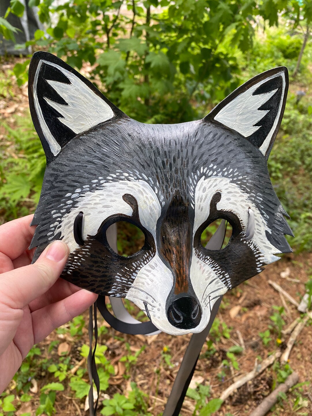 Raccoon Leather Masquerade Mask Made to Order - Etsy