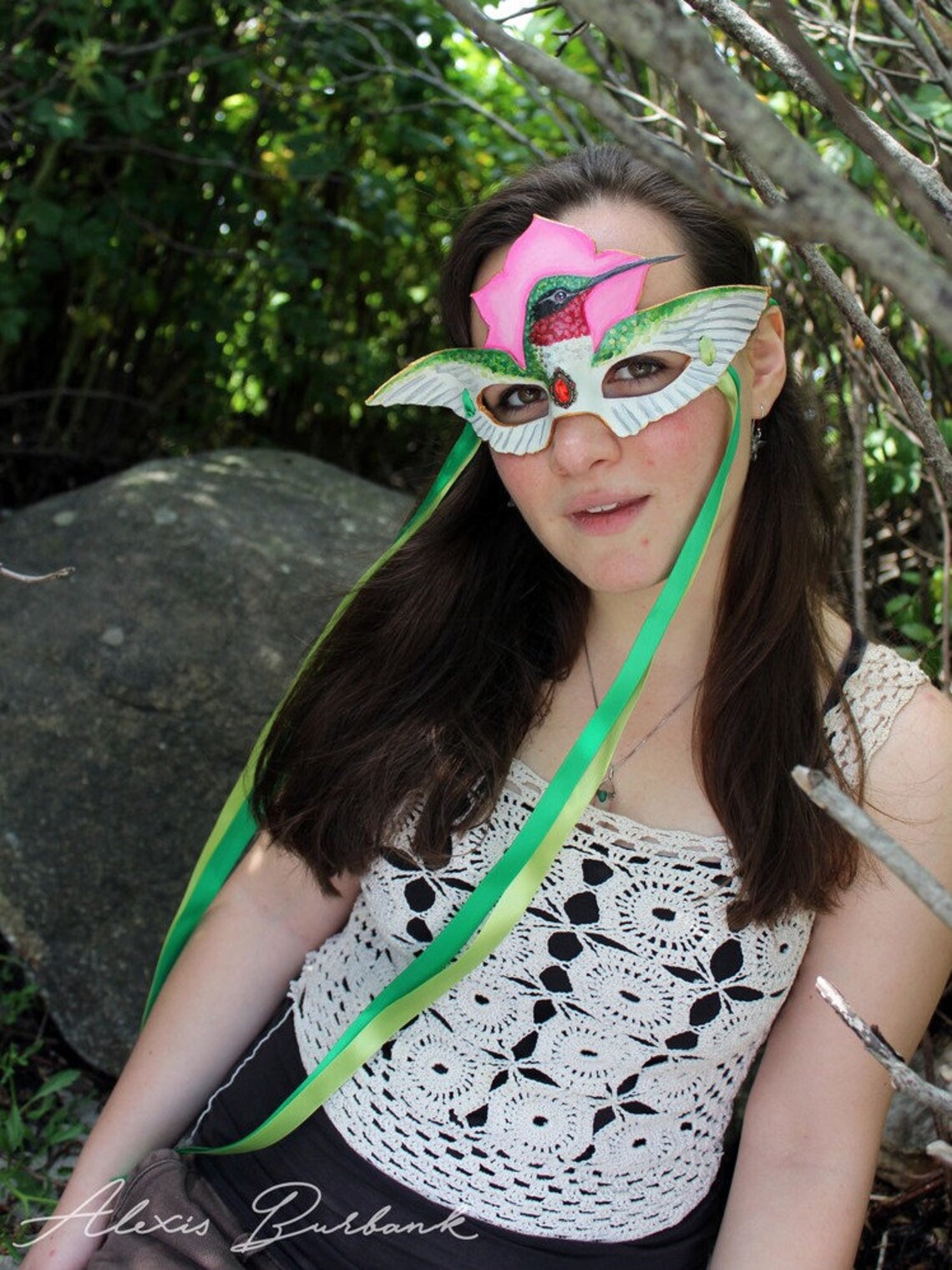 Custom Hummingbird Leather Masquerade Mask Custom Painted - Etsy