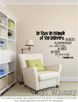 Be Thou An Example Of The Believers 1 Timothy 4:12 Vinyl | Etsy