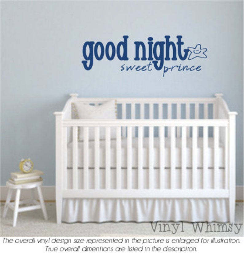 Good Night Sweet Prince Vinyl Wall Art Quote Vinyl | Etsy