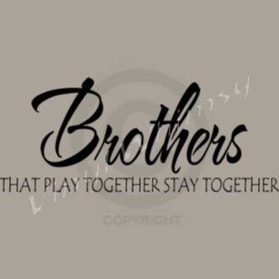 Brothers That Play Together Stay Together - Vinyl Wall Art - Quote ...