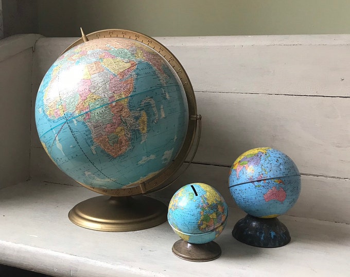 Crams Scope-o-sphere Globe | Vintage 12" World Globe With Double Axis ...