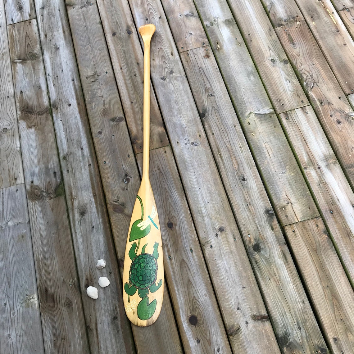 Wooden Canoe Paddle Hand Painted Turtle and Dragonfly Paddle - Etsy Canada