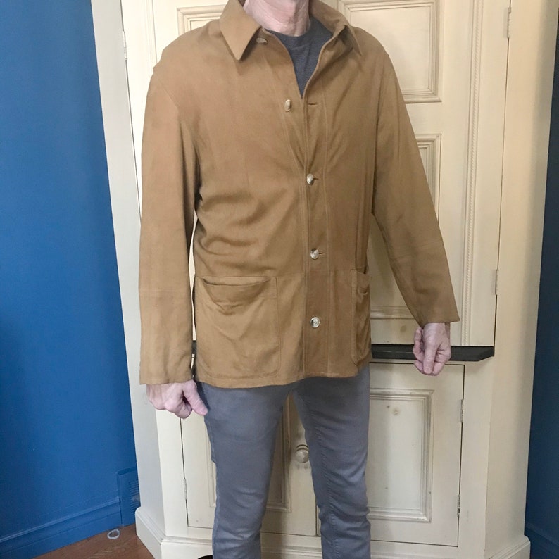 Vintage 70s Butter Soft Suede Chamois Button Front Leather Shirt Jacket ...